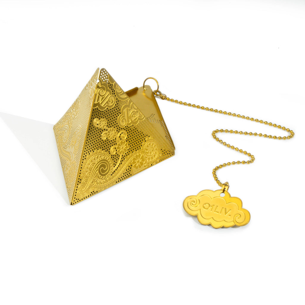 Pyramid Tea Infuser Gold FYH – Herban Bloom Vashon